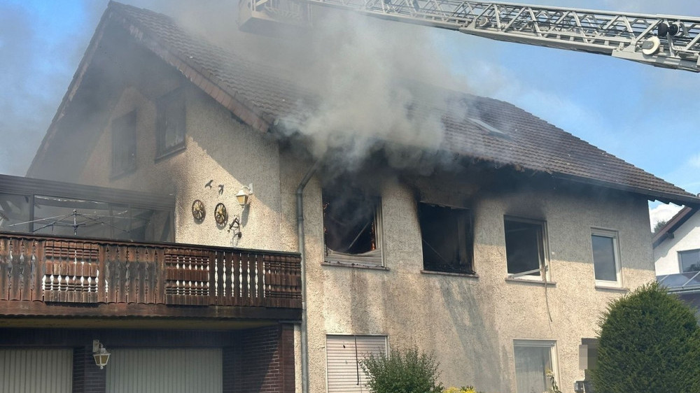 Feuer in Wohnhaus in Burghaun
